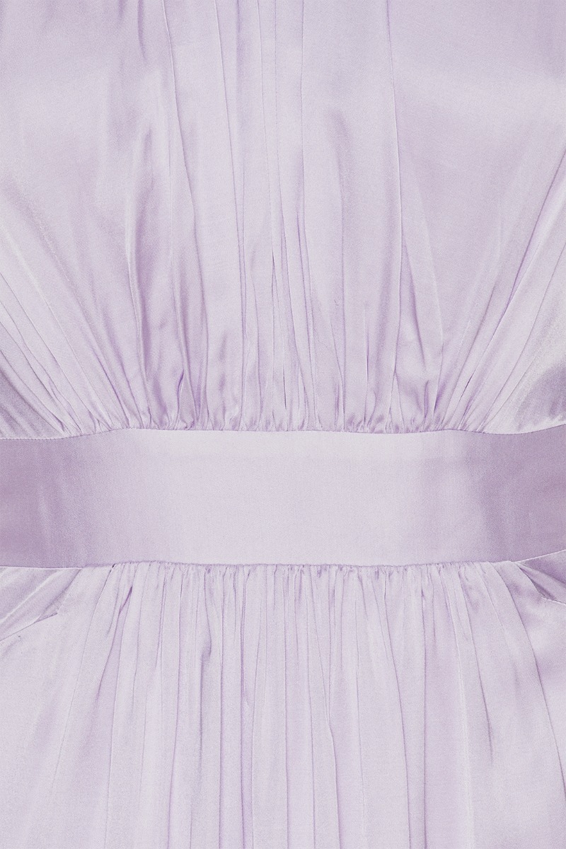 Satin Puff Midi Dress Purple - ROTATE Birger Christensen Satin Puff Midi Dress Purple - ROTATE Birger Christensen