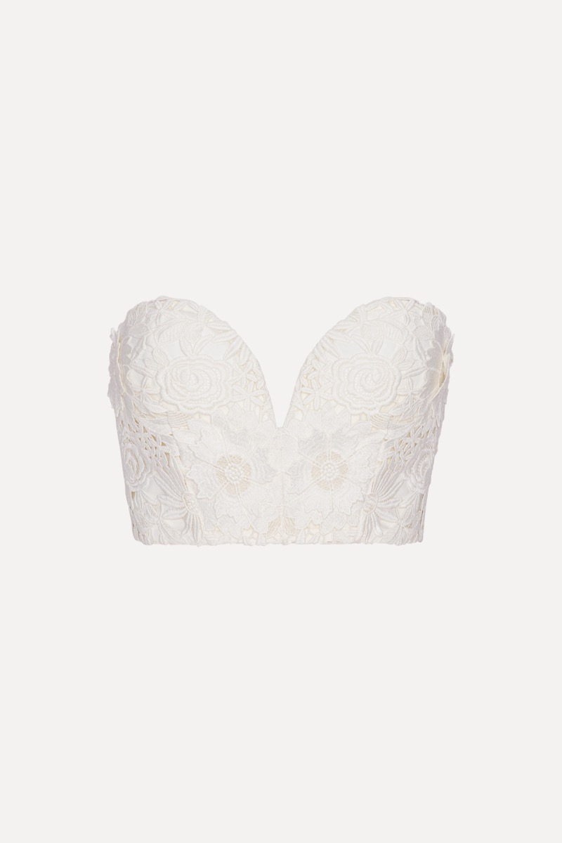 3d Lace Corset Top White - ROTATE Birger Christensen