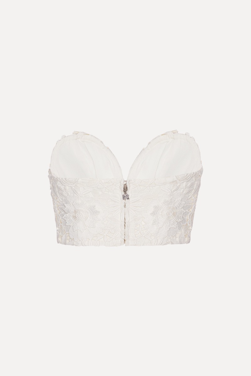 3d Lace Corset Top White - ROTATE Birger Christensen