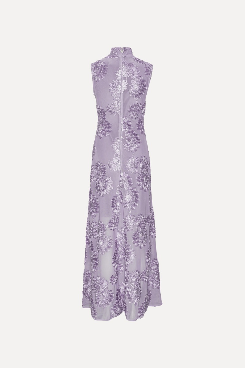 Flower Mesh Maxi Dress Purple - ROTATE Birger Christensen