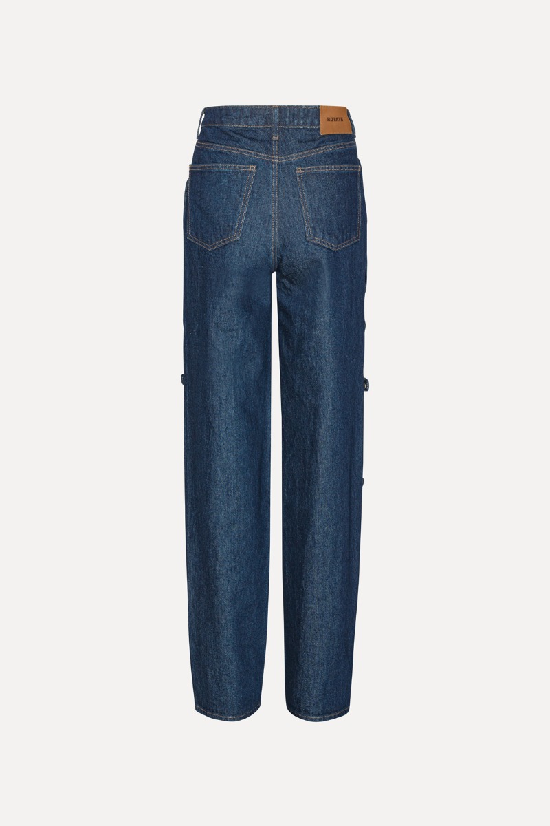 Buttoned Wide Leg Jeans Dark Blue - ROTATE Birger Christensen