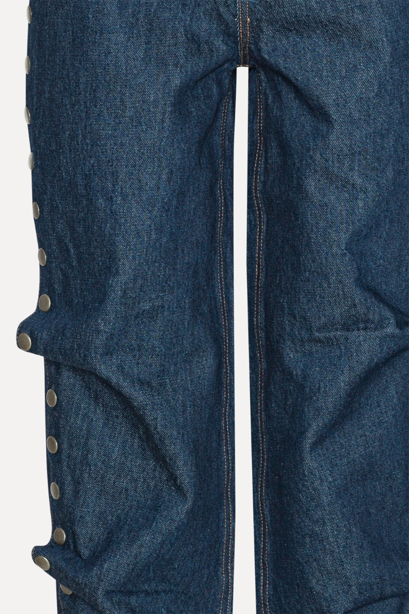 Buttoned Wide Leg Jeans Dark Blue - ROTATE Birger Christensen