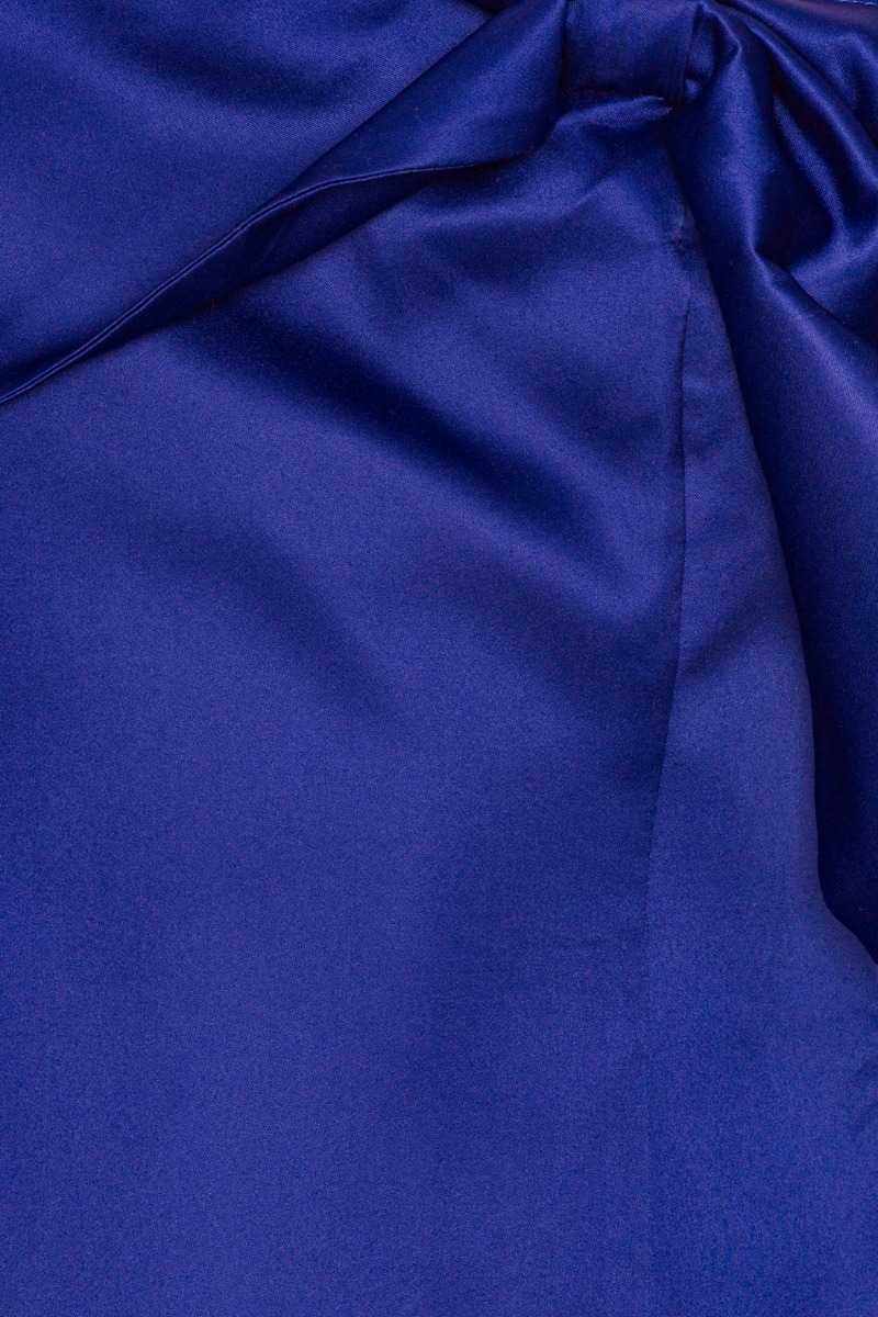 Satin Bow Mini Dress Dark Blue - ROTATE Birger Christensen