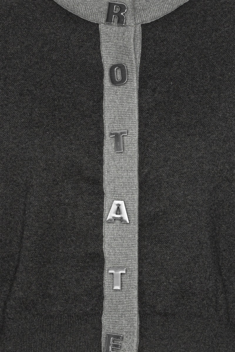 Firm Knit Cardigan Dark Grey - ROTATE Birger Christensen