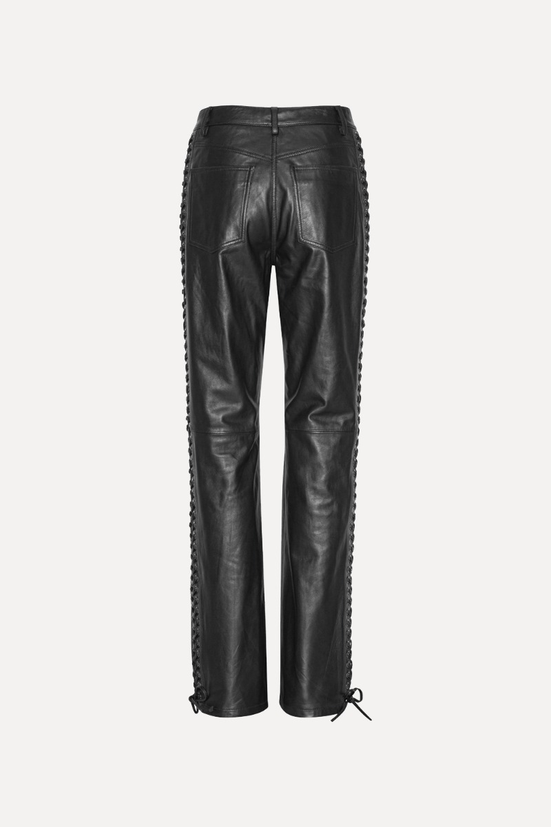 Laced Leather Pants Black - ROTATE Birger Christensen