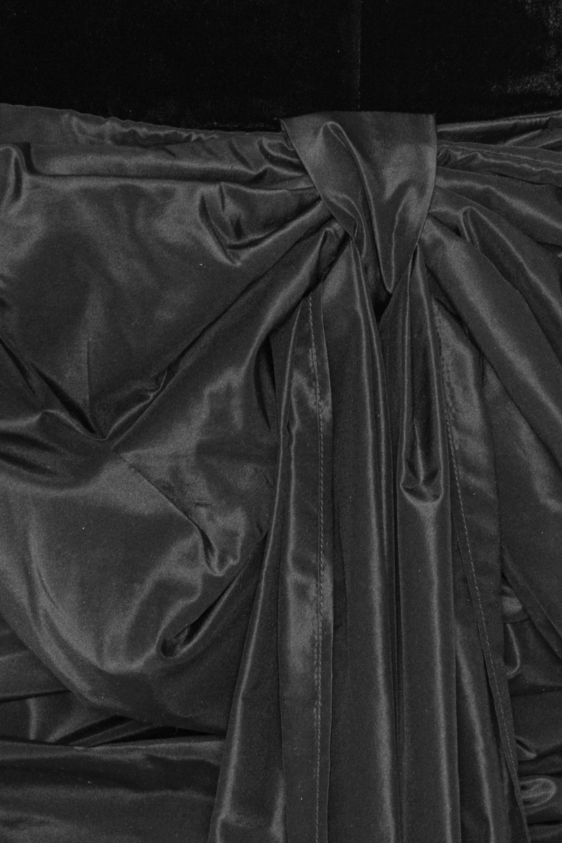 Velvet Bow Mini Dress Black - ROTATE Birger Christensen