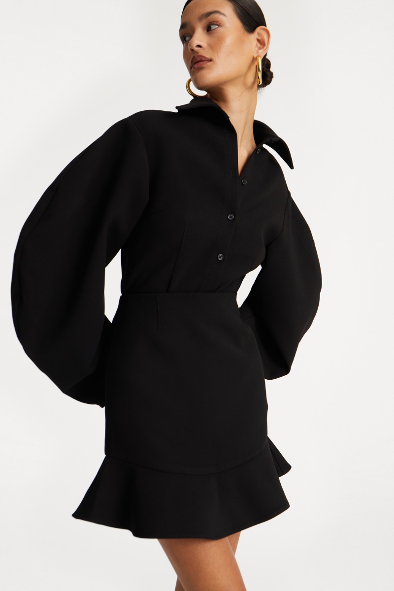 Suiting Fitted Shirt Black - ROTATE Birger Christensen